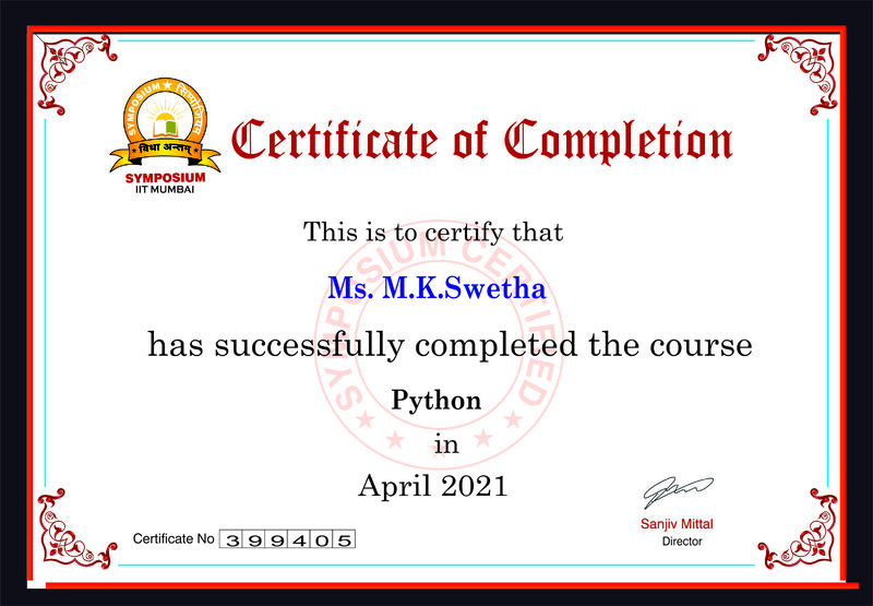 Swetha M.K. on LinkedIn: #symposium #iitbombay #python Swetha M.K. on LinkedIn: #symposium #iitbombay #python