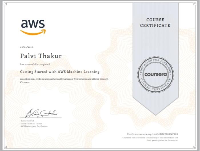 Palvi Thakur on LinkedIn: Finally got a certificate for AWS machine… Palvi Thakur on LinkedIn: Finally got a certificate for AWS machine…