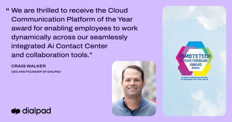 Dialpad on LinkedIn: Dialpad wins Cloud Communication Platform of The ... Dialpad on LinkedIn: Dialpad wins Cloud Communication Platform of The ...