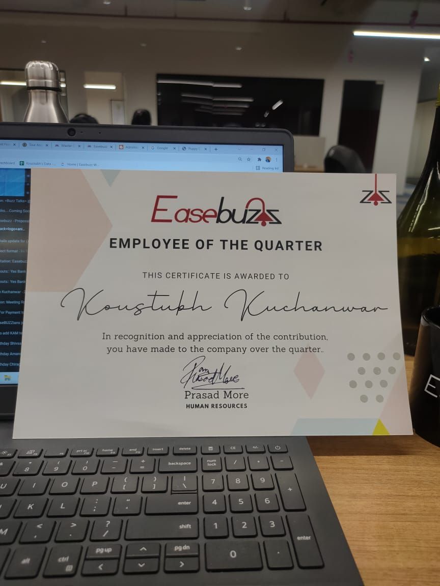Koustubh Kuchanwar on LinkedIn: #appreciationpost #employeeofthequarter ... Koustubh Kuchanwar on LinkedIn: #appreciationpost #employeeofthequarter ...