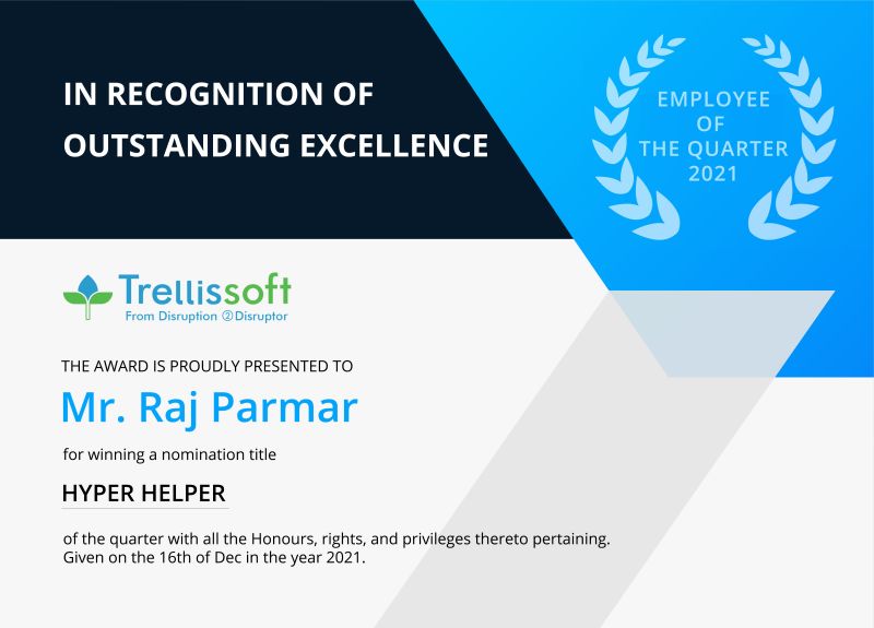 Raj Parmar on LinkedIn: #trellissoft #award2021 Raj Parmar on LinkedIn: #trellissoft #award2021