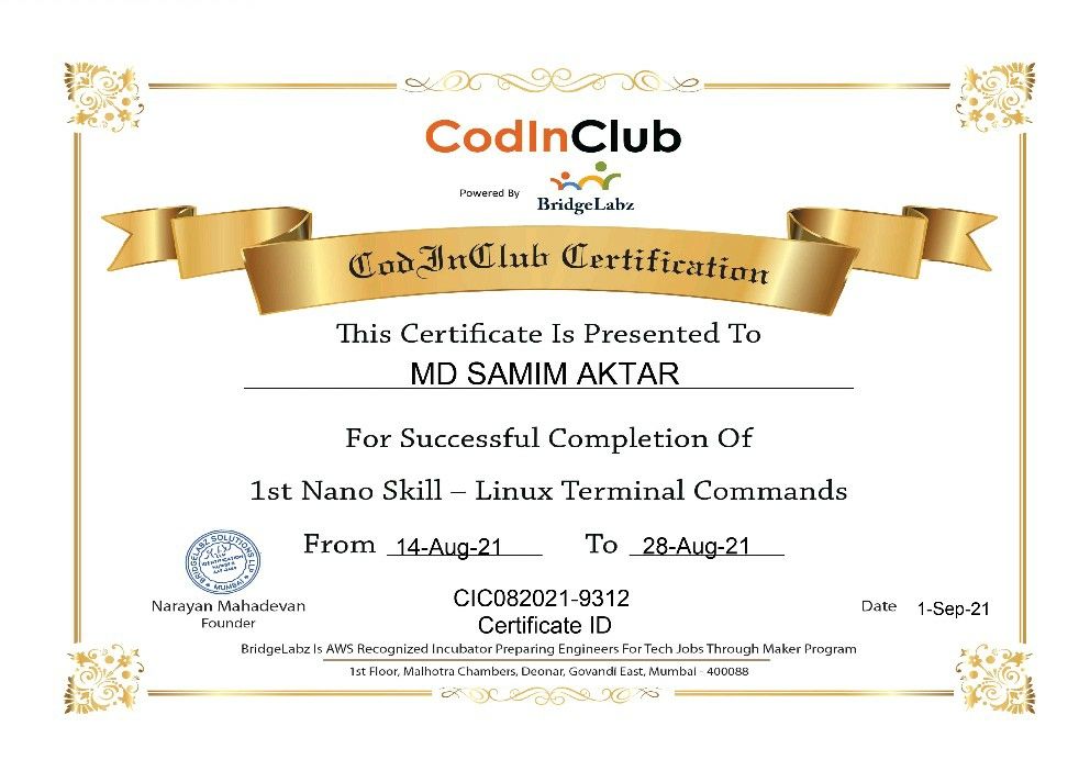 Md Samim Aktar on LinkedIn: #linux #terminal Md Samim Aktar on LinkedIn: #linux #terminal