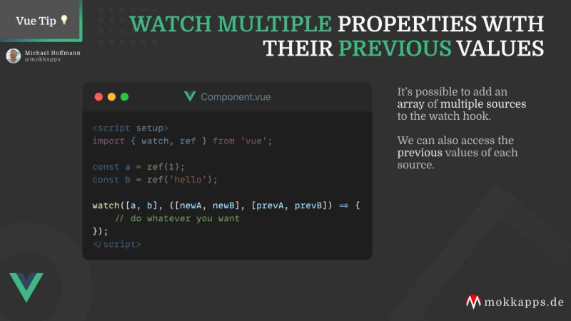 Michael Hoffmann on LinkedIn: 💡 Vue Tip: Watch multiple properties with ... Michael Hoffmann on LinkedIn: 💡 Vue Tip: Watch multiple properties with ...