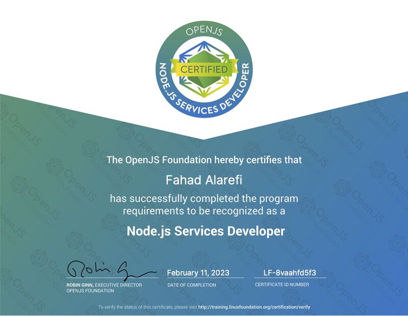 Fahad AlArefi on LinkedIn: #nodejs #linuxfoundation #linux #openjs Fahad AlArefi on LinkedIn: #nodejs #linuxfoundation #linux #openjs