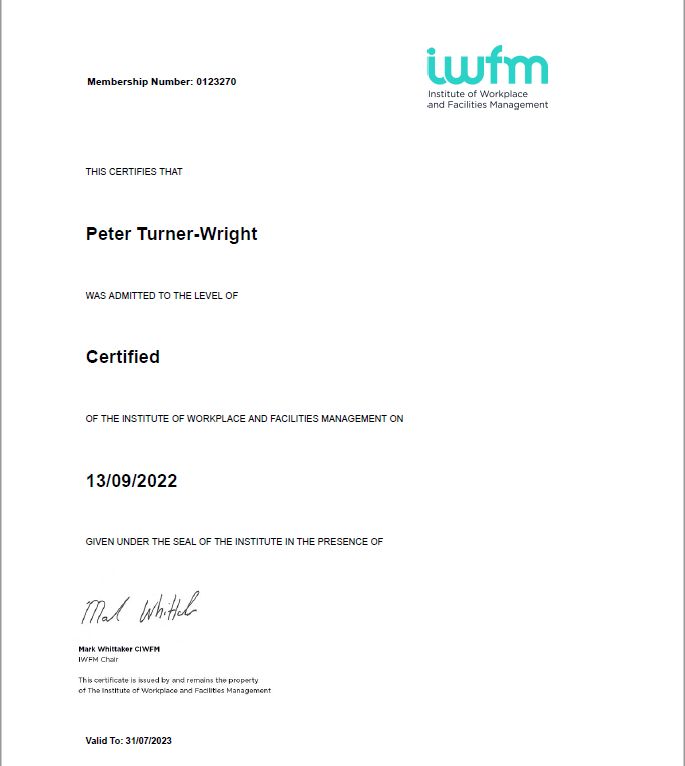Peter Turner-Wright CMgr EngTech TMIET MCMI CIWFM AIEMA on LinkedIn: A ... Peter Turner-Wright CMgr EngTech TMIET MCMI CIWFM AIEMA on LinkedIn: A ...