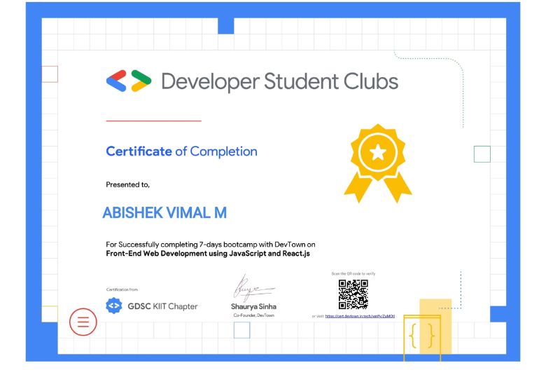 ABISHEK VIMAL M on LinkedIn: #gdsc #mlsa #reactjs #javascript ABISHEK VIMAL M on LinkedIn: #gdsc #mlsa #reactjs #javascript
