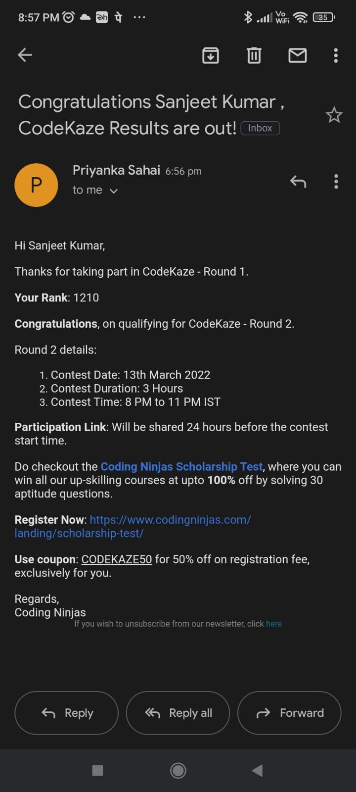 Sanjeet Kumar on LinkedIn: #codingcontest #codekaze #codingninjas # ... Sanjeet Kumar on LinkedIn: #codingcontest #codekaze #codingninjas # ...