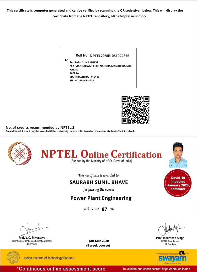 Saurabh Bhave on LinkedIn: #nptel #course #completed Saurabh Bhave on LinkedIn: #nptel #course #completed