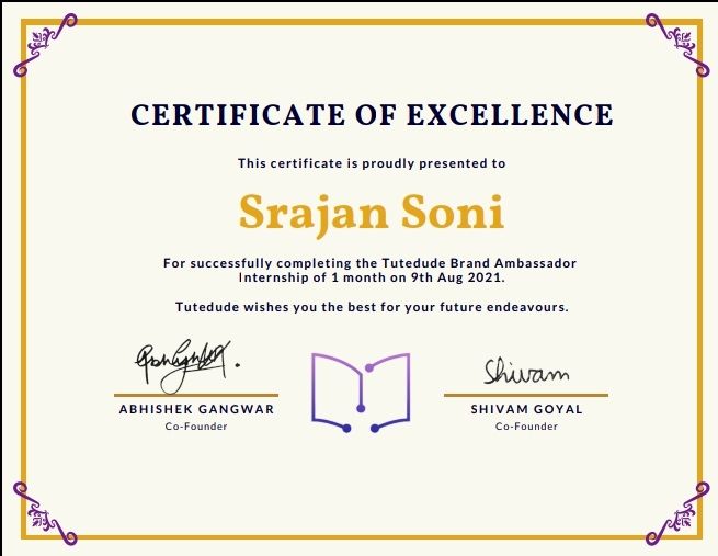Srajan Soni on LinkedIn: Completed Internship at Tutedude Srajan Soni on LinkedIn: Completed Internship at Tutedude