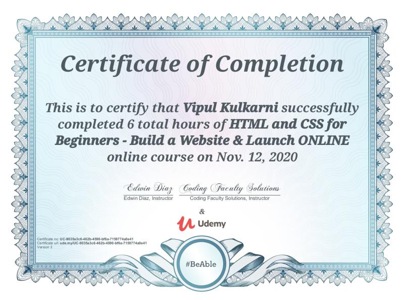 Vipul Kulkarni on LinkedIn: #udemycourse #htmlcss Vipul Kulkarni on LinkedIn: #udemycourse #htmlcss