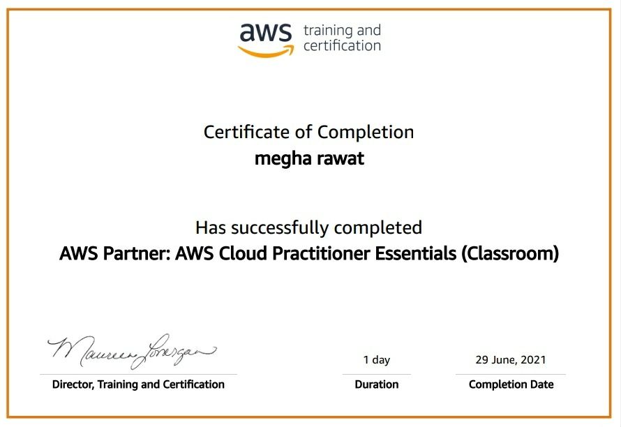 Megha Rawat on LinkedIn: #awscommunity Megha Rawat on LinkedIn: #awscommunity