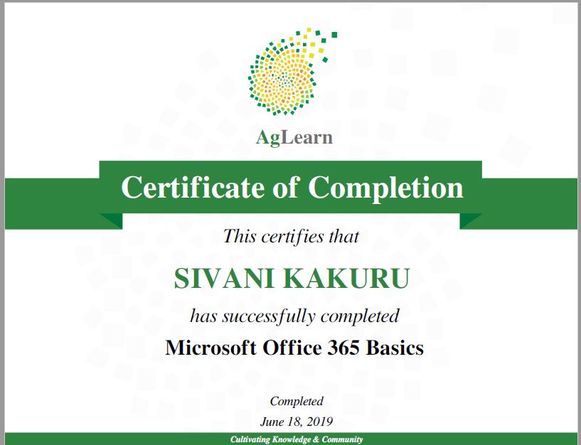 Sivani Kakuru on LinkedIn: Certification on Microsoft Office 365 Basics Sivani Kakuru on LinkedIn: Certification on Microsoft Office 365 Basics