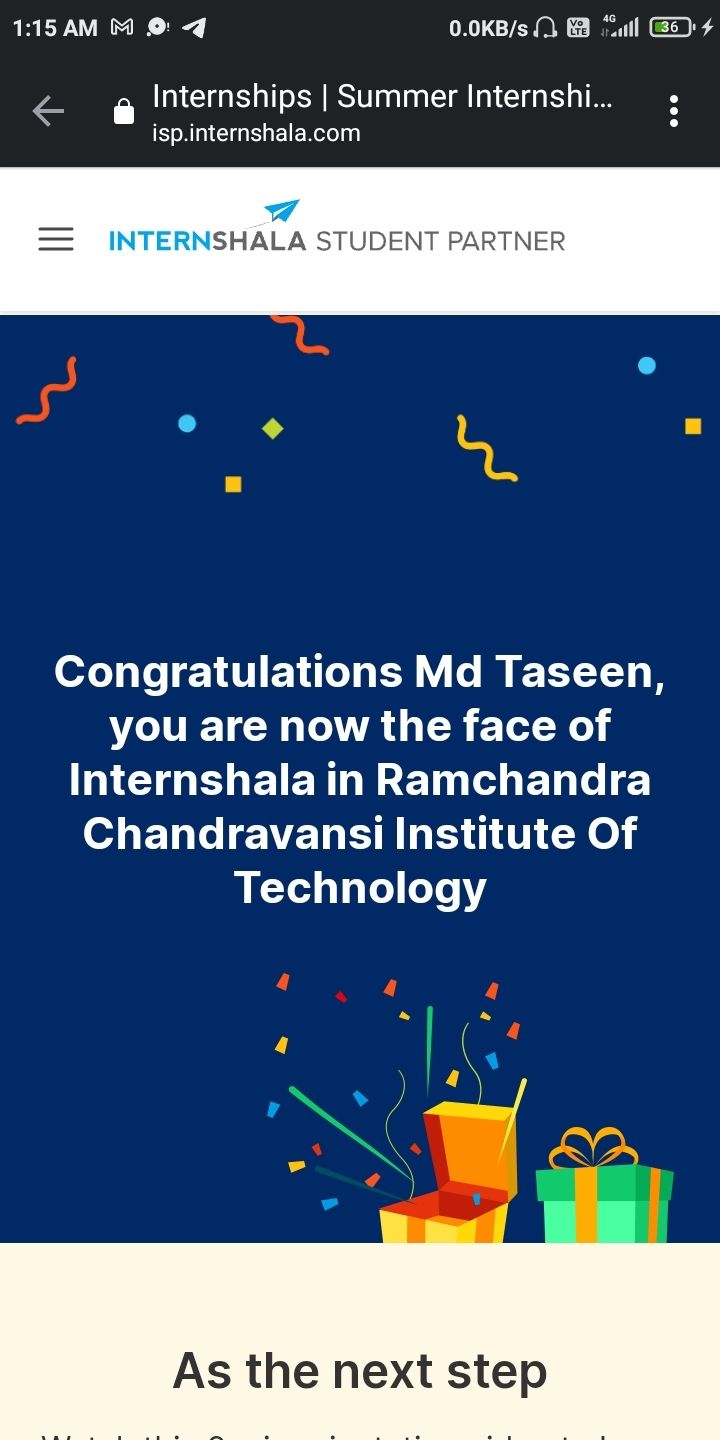 Md Taseen Ansari on LinkedIn: #internshala #opportunity #thankyou # ... Md Taseen Ansari on LinkedIn: #internshala #opportunity #thankyou # ...