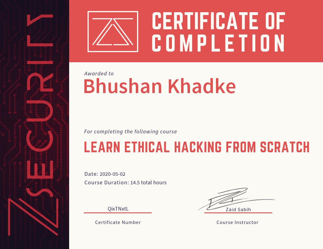 Bhushan Khadke on LinkedIn: Zaid Sabih Al Quraishi ethical hacking ... Bhushan Khadke on LinkedIn: Zaid Sabih Al Quraishi ethical hacking ...