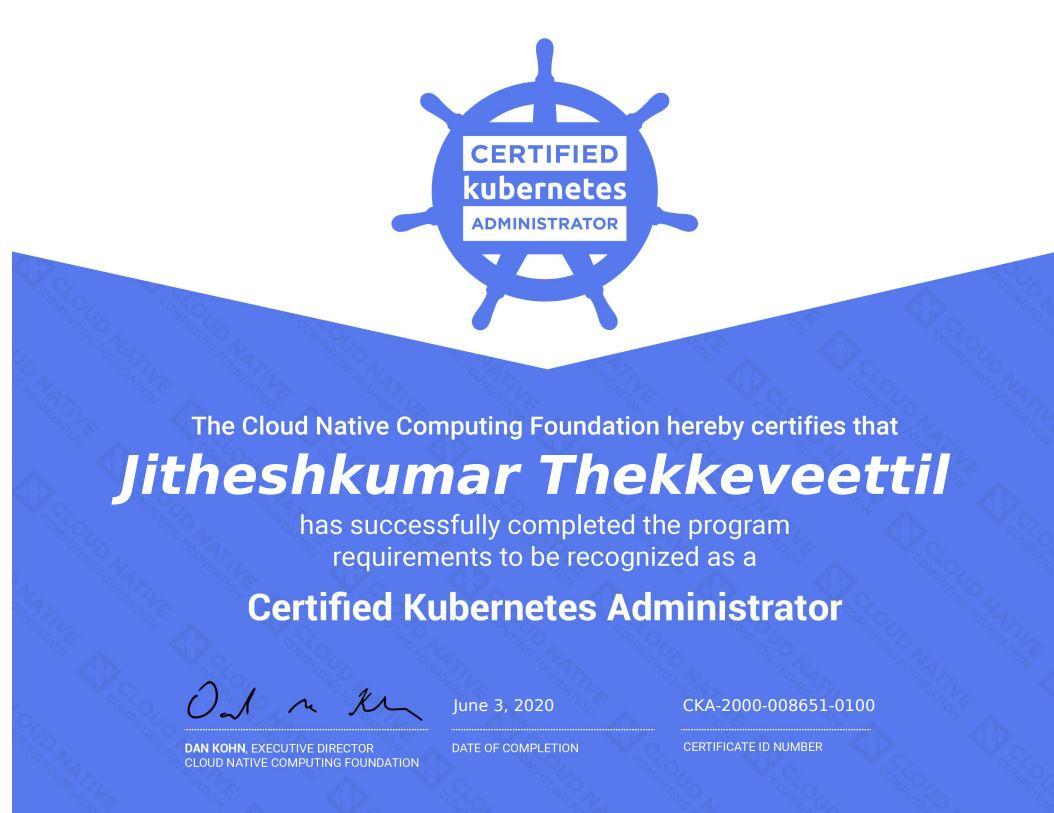 JitheshKumar Thekkeveettil on LinkedIn: #cka #ckad #udemy #kodekloud # ... JitheshKumar Thekkeveettil on LinkedIn: #cka #ckad #udemy #kodekloud # ...