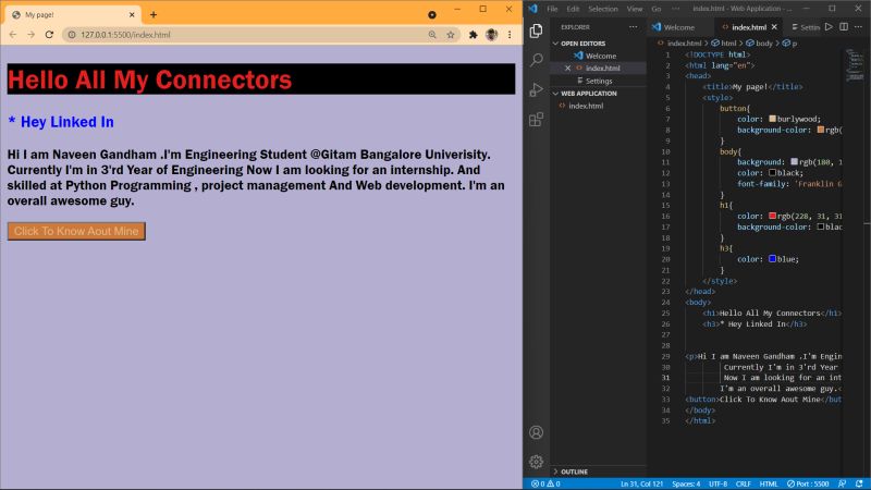 Naveen Gandham on LinkedIn: #webdevelopment #css #html Naveen Gandham on LinkedIn: #webdevelopment #css #html