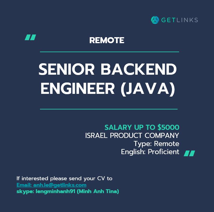 Minh Anh (Tina) Le on LinkedIn: #remote #senior_backend_engineer # ... Minh Anh (Tina) Le on LinkedIn: #remote #senior_backend_engineer # ...