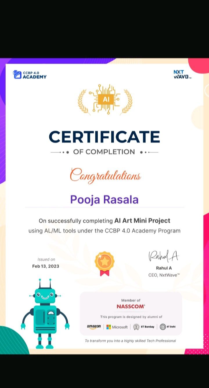 RASALA POOJA on LinkedIn: #rahulattuluri #ccbp #project #nxtwave RASALA POOJA on LinkedIn: #rahulattuluri #ccbp #project #nxtwave