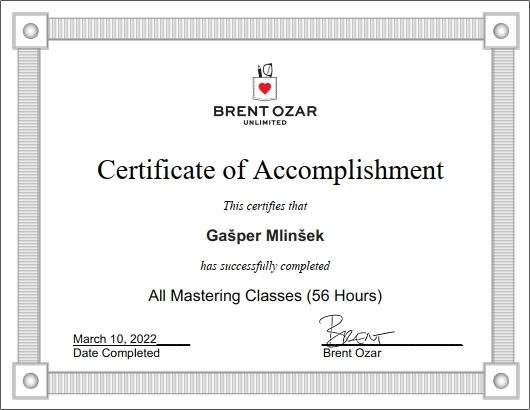 Gašper Mlinšek on LinkedIn: #sqldba #sqltraining #sqlserver Gašper Mlinšek on LinkedIn: #sqldba #sqltraining #sqlserver