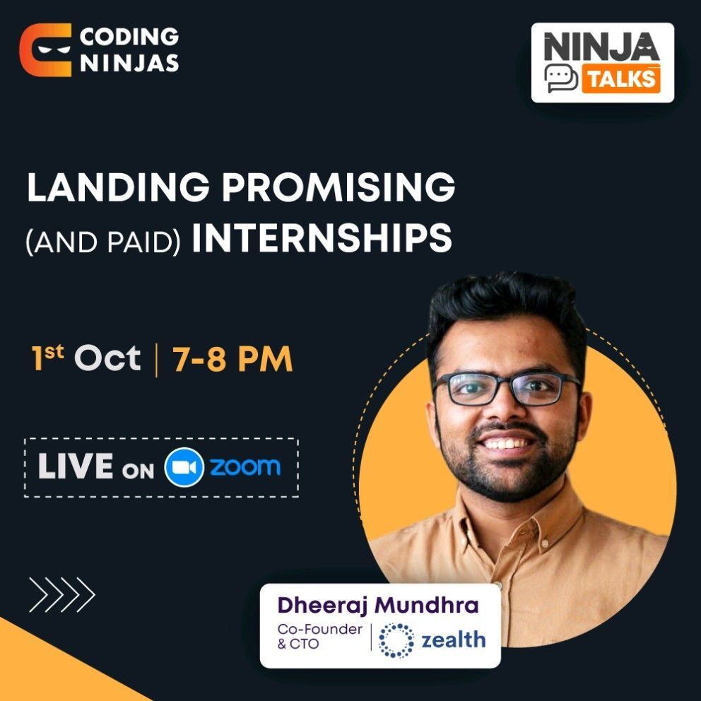 Snahashis Kanrar on LinkedIn: #ninjatalks #internships #codingninjas # ... Snahashis Kanrar on LinkedIn: #ninjatalks #internships #codingninjas # ...