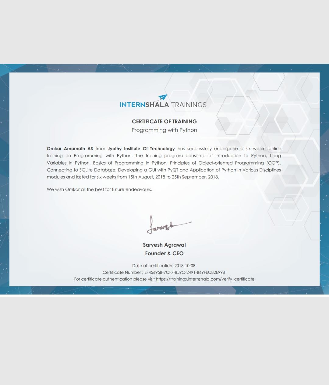 Omkar Amarnath on LinkedIn: #python #training #basic Omkar Amarnath on LinkedIn: #python #training #basic