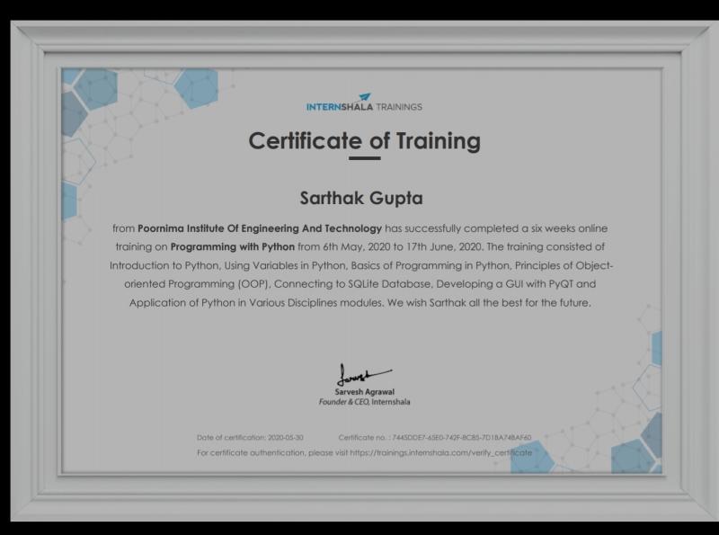 Sarthak Gupta on LinkedIn: #pythonprogramming Sarthak Gupta on LinkedIn: #pythonprogramming