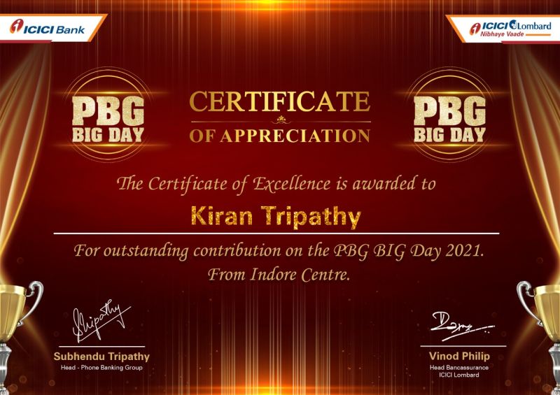 Kiran Kumar Tripathy on LinkedIn: Certificate of Appreciation Kiran Kumar Tripathy on LinkedIn: Certificate of Appreciation