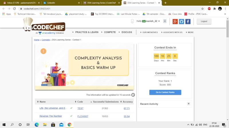 Manish Yadav on LinkedIn: #codechef #datastructures #revision Manish Yadav on LinkedIn: #codechef #datastructures #revision