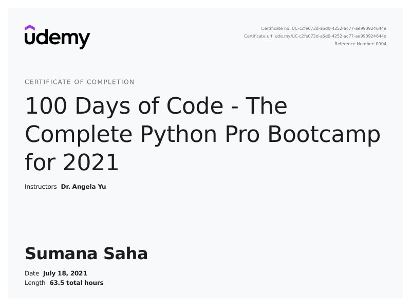 Sumana Saha on LinkedIn: #100daysoflearning #pythonprogramming #coding ... Sumana Saha on LinkedIn: #100daysoflearning #pythonprogramming #coding ...