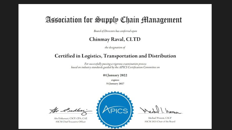 Chinmay Raval, CLTD on LinkedIn: #supplychainmanagement #logistics # ... Chinmay Raval, CLTD on LinkedIn: #supplychainmanagement #logistics # ...