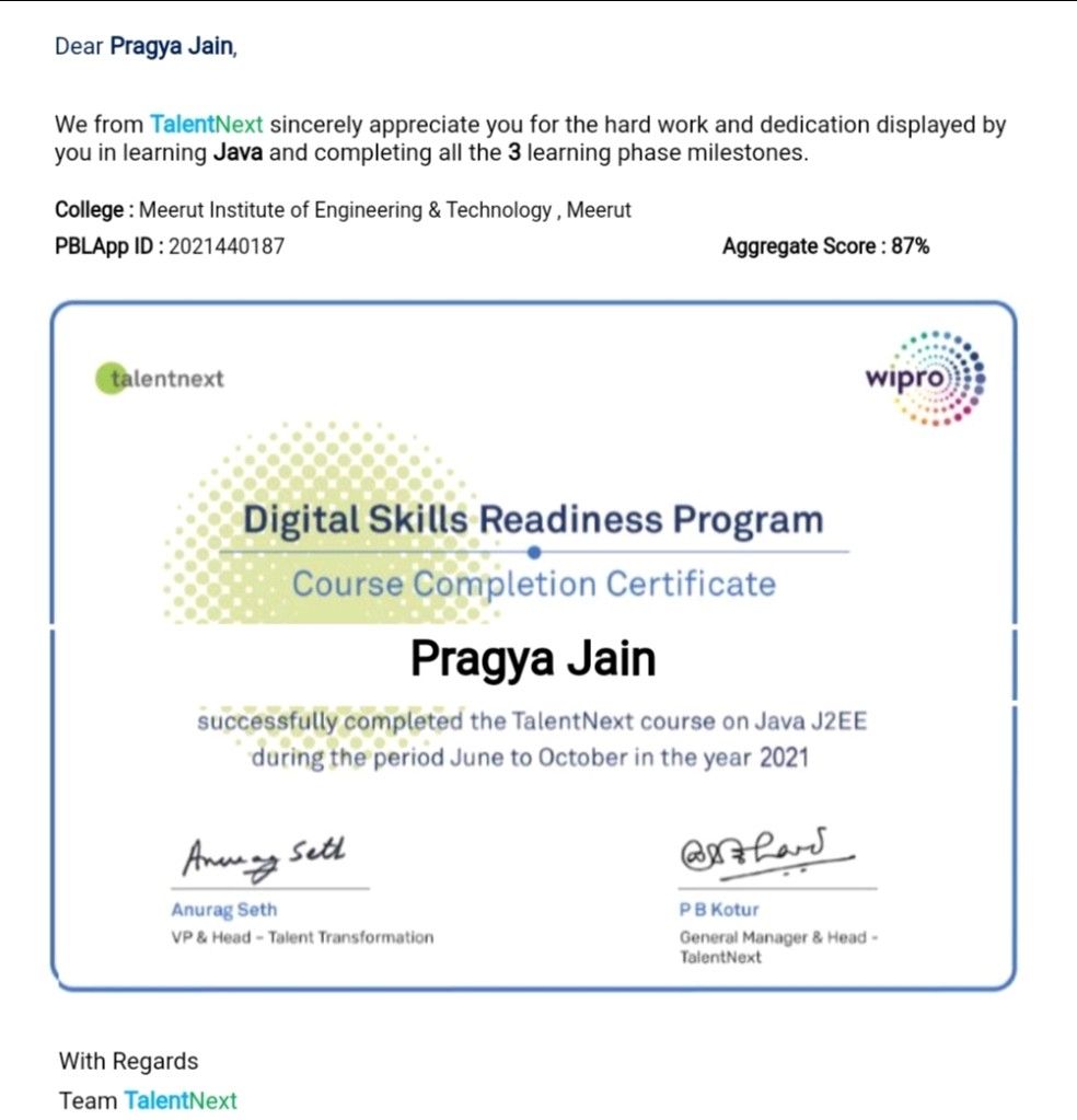 Pragya jain on LinkedIn: #java #wipro Pragya jain on LinkedIn: #java #wipro