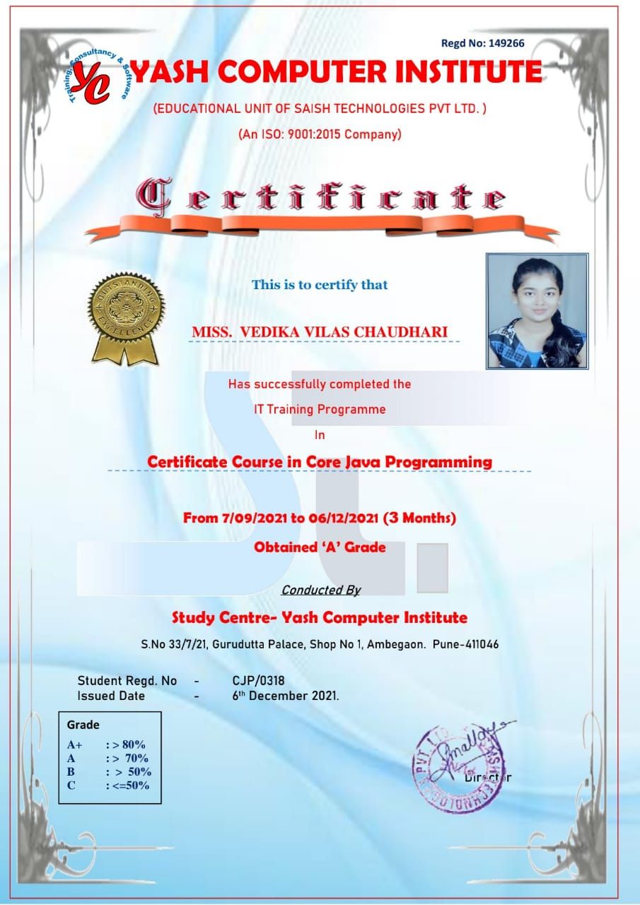 Vedika Chaudhari on LinkedIn: #java #programming Vedika Chaudhari on LinkedIn: #java #programming