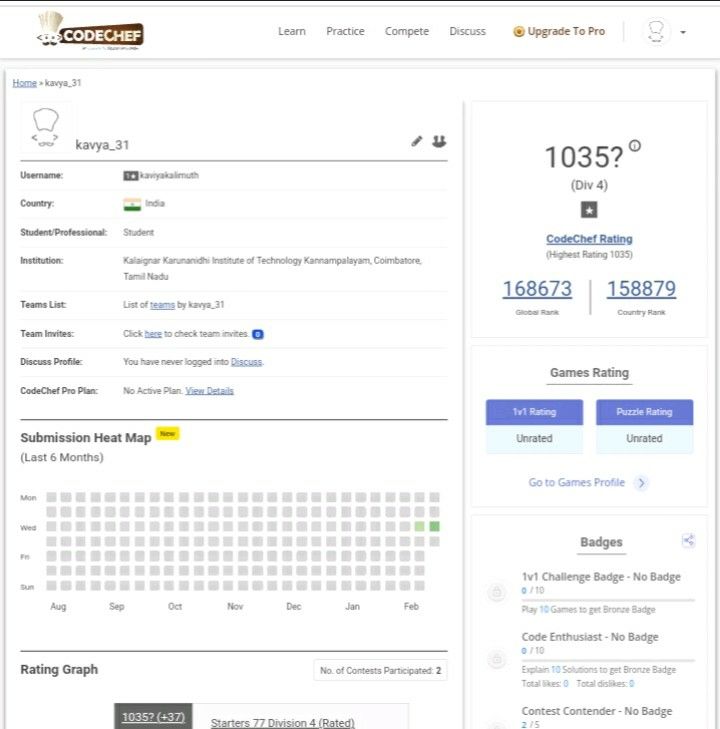 Kavya K on LinkedIn: #codechef #globalrank Kavya K on LinkedIn: #codechef #globalrank