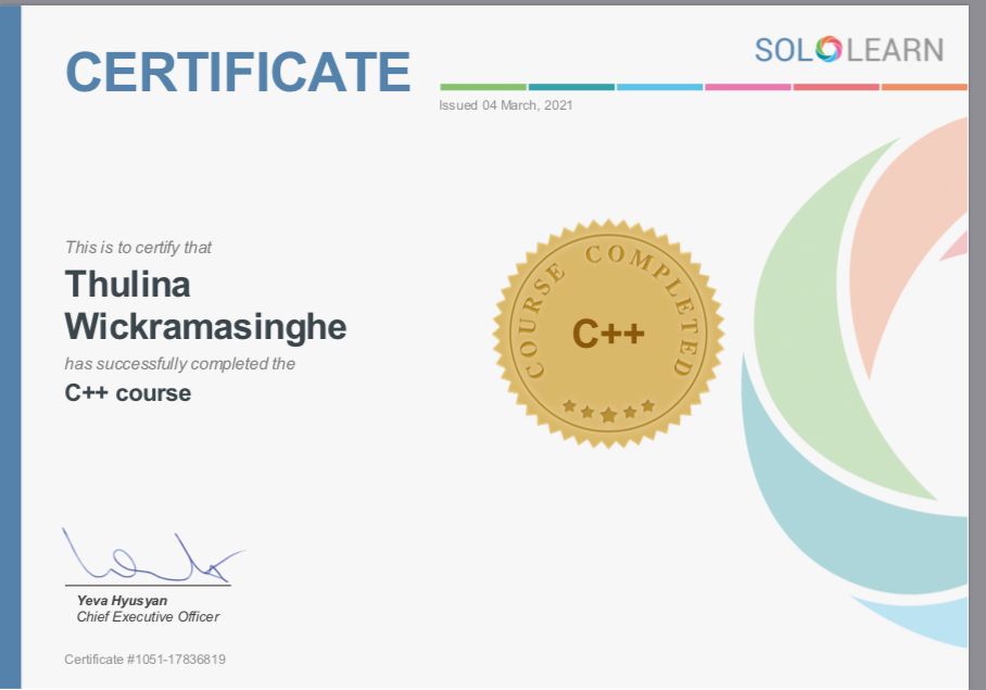 Thulina Wickramasinghe on LinkedIn: #cplusplus #programming #sololearn Thulina Wickramasinghe on LinkedIn: #cplusplus #programming #sololearn