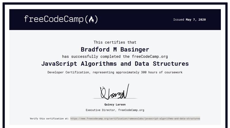 Bradford Basinger on LinkedIn: Finally finished the JavaScript ... Bradford Basinger on LinkedIn: Finally finished the JavaScript ...
