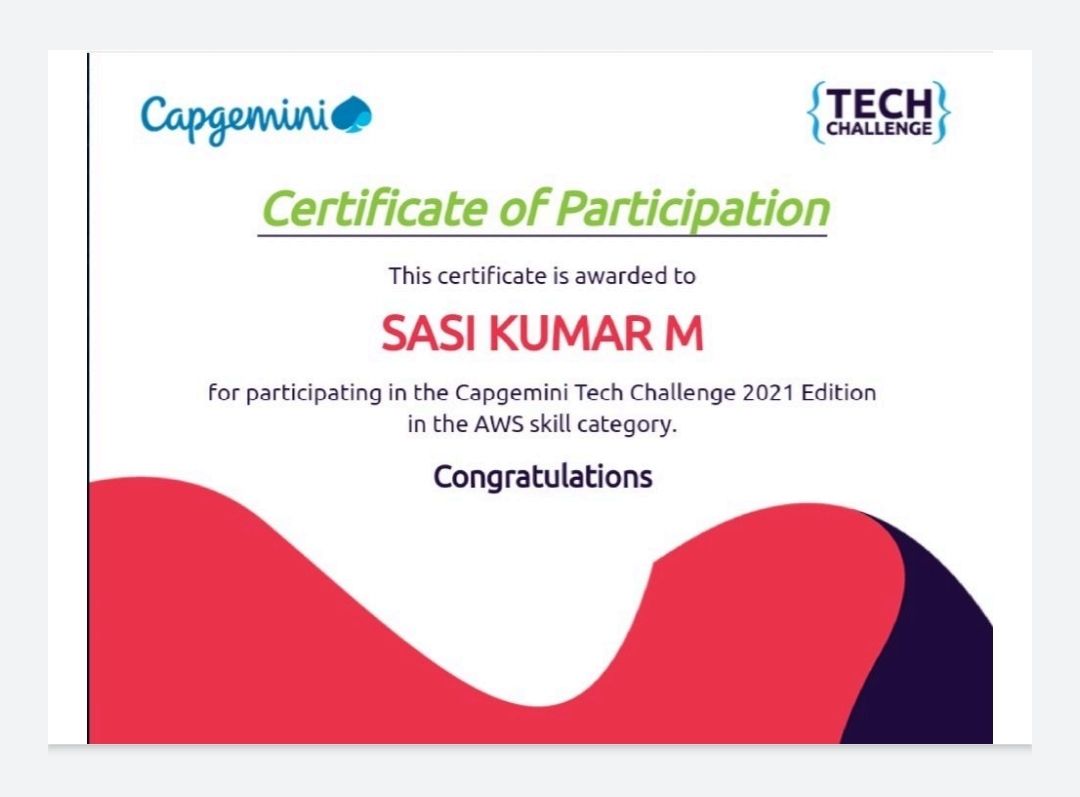 Sasi Kumar M on LinkedIn: #capgemini Sasi Kumar M on LinkedIn: #capgemini