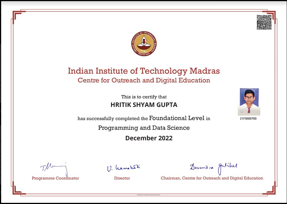 Hritik Shyam Gupta on LinkedIn: #datascience #datascientist #iitmadras ... Hritik Shyam Gupta on LinkedIn: #datascience #datascientist #iitmadras ...