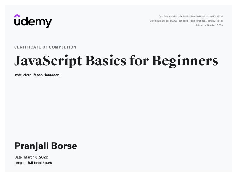 Pranjali Borse on LinkedIn: #javascript #udemycourses #js Pranjali Borse on LinkedIn: #javascript #udemycourses #js