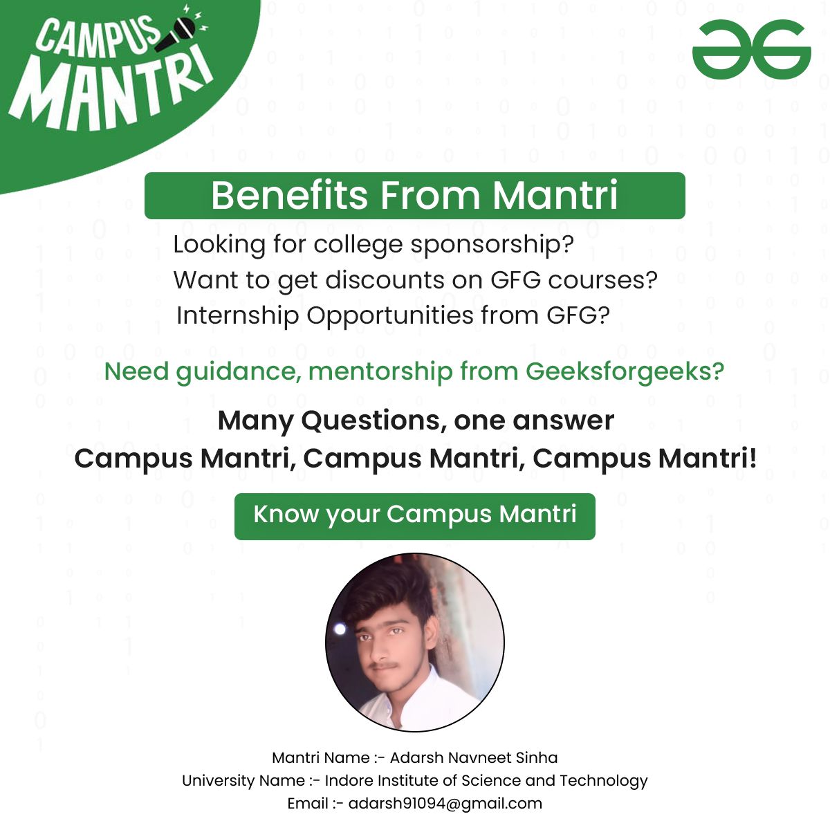 Adarsh Navneet Sinha on LinkedIn: #geeksforgeeks #gfg #campusmantri # ... Adarsh Navneet Sinha on LinkedIn: #geeksforgeeks #gfg #campusmantri # ...