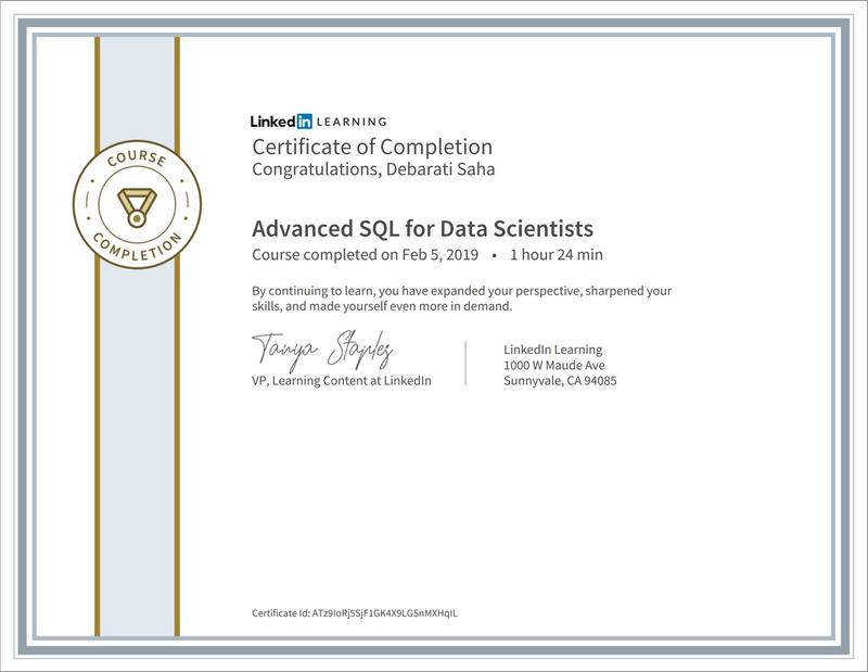 Debarati Saha on LinkedIn: #sql #postgresql #datascience #certificate # ... Debarati Saha on LinkedIn: #sql #postgresql #datascience #certificate # ...