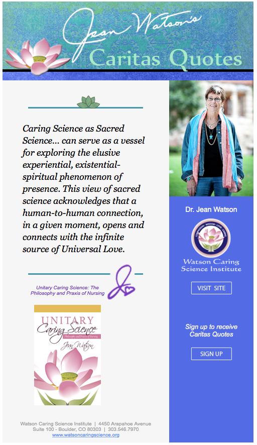 Jean Watson on LinkedIn: Caring Science as Sacred Science… can serve as ... Jean Watson on LinkedIn: Caring Science as Sacred Science… can serve as ...