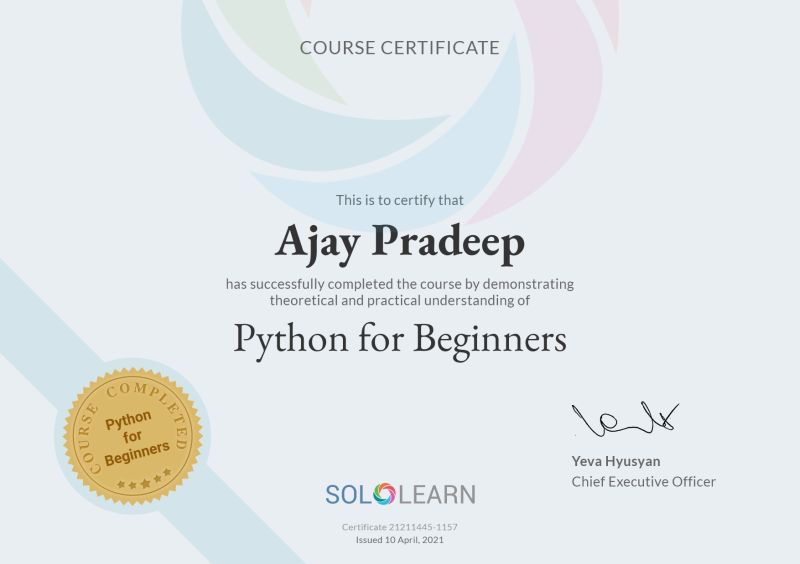 Ajay Pradeep on LinkedIn: #python #pythonprogramming #beginners #sololearn Ajay Pradeep on LinkedIn: #python #pythonprogramming #beginners #sololearn