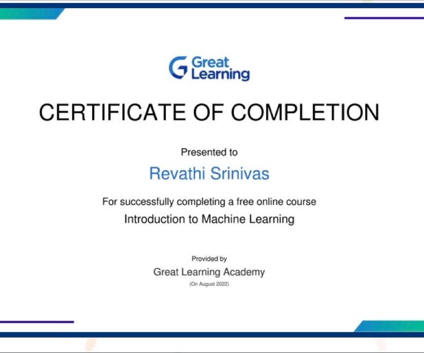 Revathi Srinivas on LinkedIn: #greatlearning #machinelearning # ... Revathi Srinivas on LinkedIn: #greatlearning #machinelearning # ...