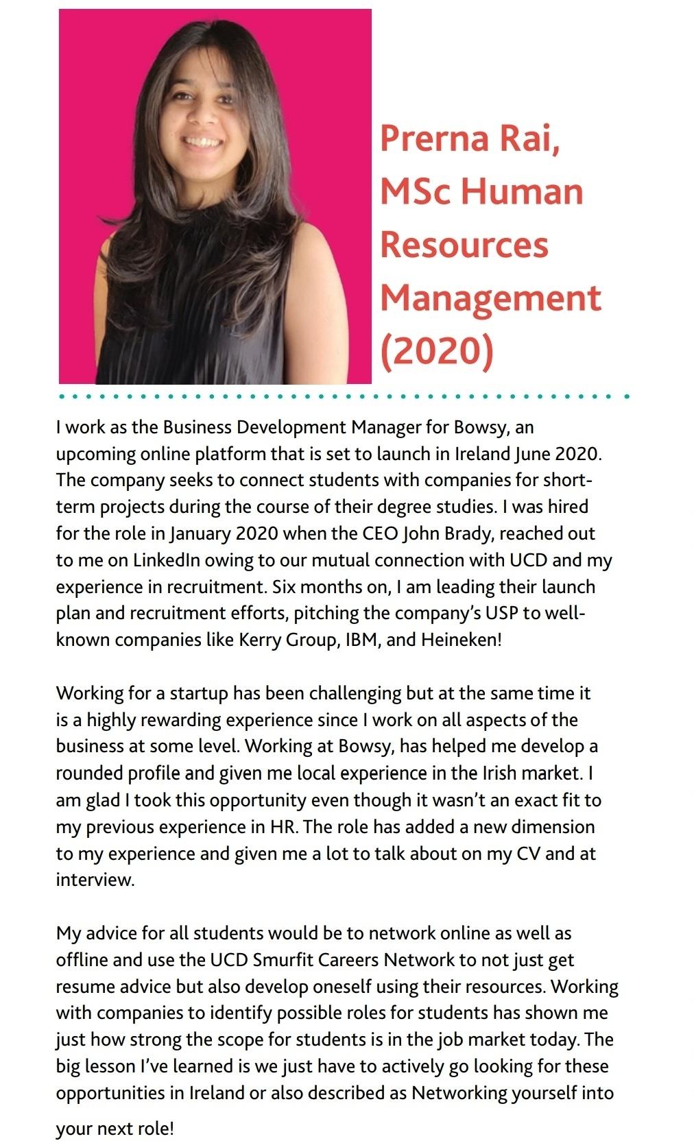 Prerna Rai on LinkedIn: Featured in the UCD Business Career's Guide ... Prerna Rai on LinkedIn: Featured in the UCD Business Career's Guide ...