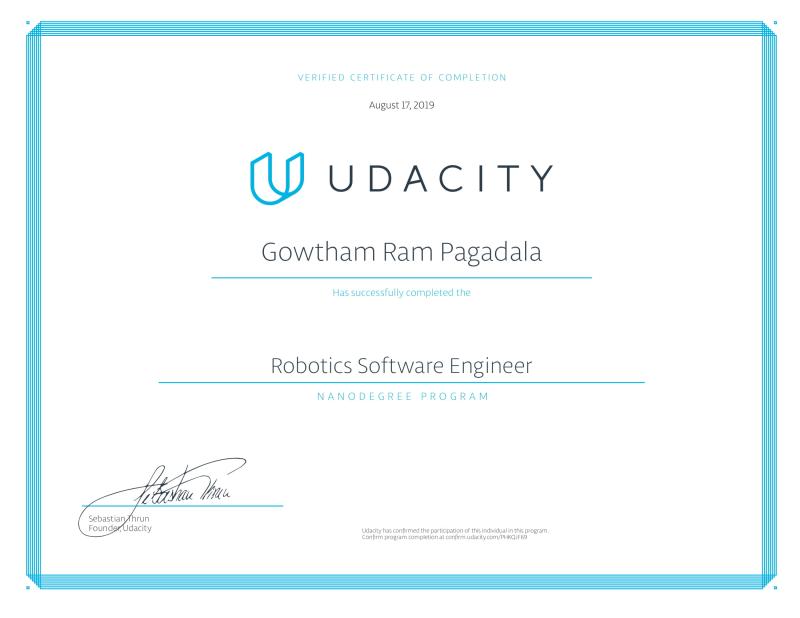 Gowtham Ram Pagadala on LinkedIn: #udacity #robotics # ... Gowtham Ram Pagadala on LinkedIn: #udacity #robotics # ...