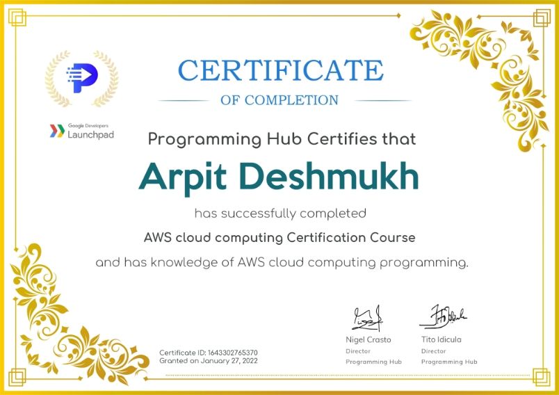 Arpit Deshmukh on LinkedIn: #cloudcomputing #basics #aws #completed # ... Arpit Deshmukh on LinkedIn: #cloudcomputing #basics #aws #completed # ...