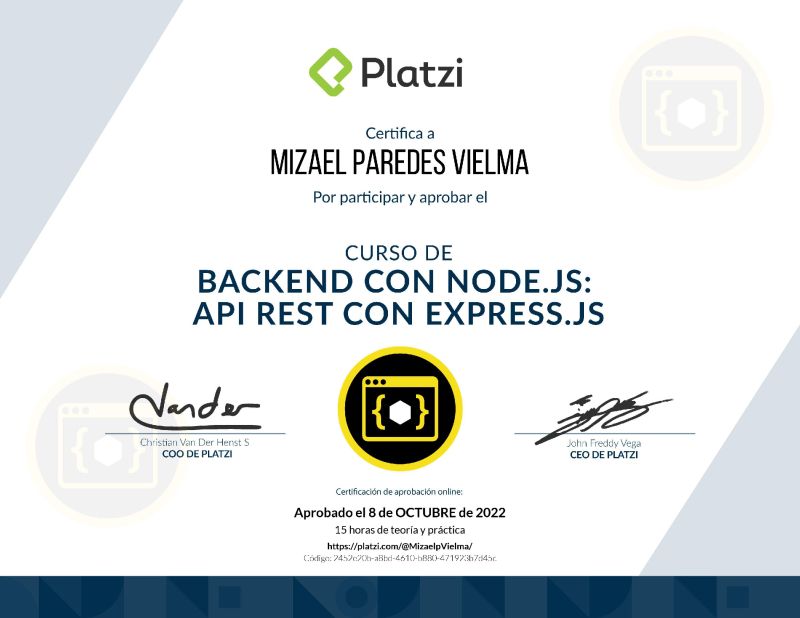 Mizael Paredes Vielma on LinkedIn: #javascript #nodejs #fullstackdeveloper Mizael Paredes Vielma on LinkedIn: #javascript #nodejs #fullstackdeveloper