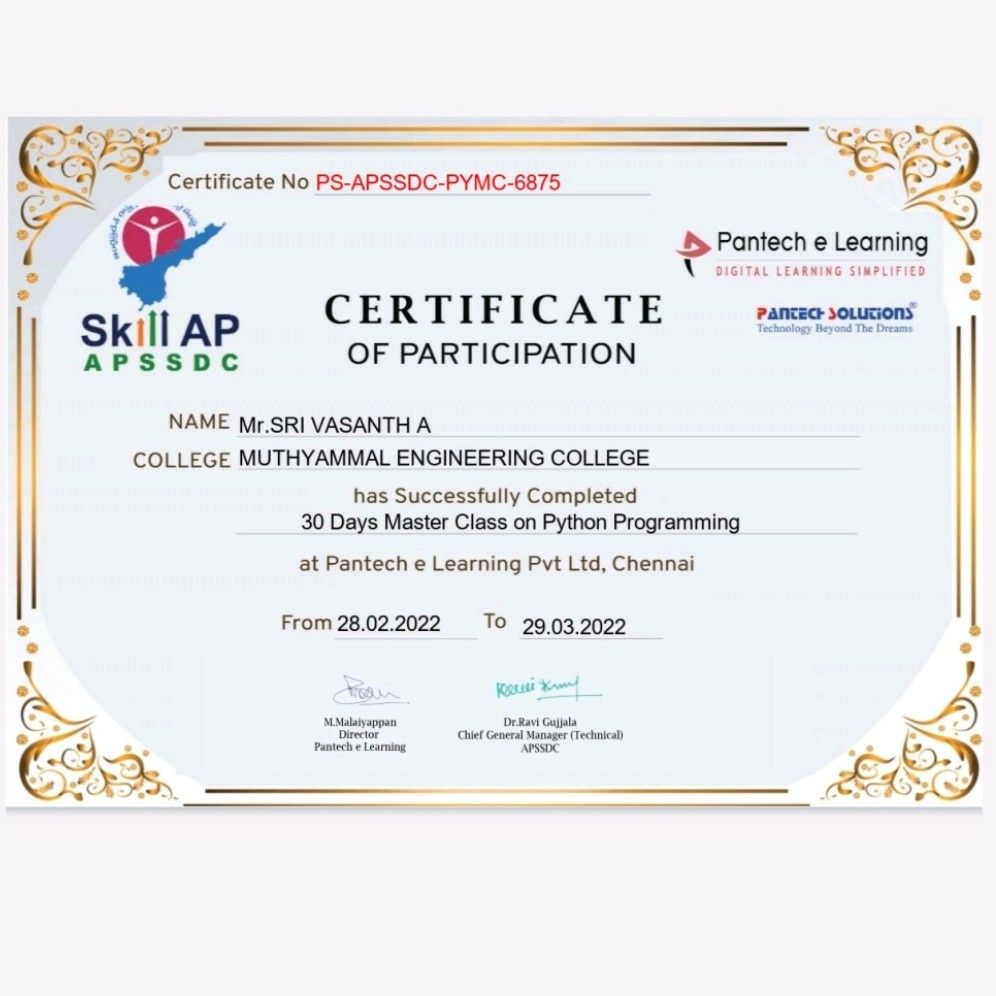 Sri Vasanth on LinkedIn: #python #programming #training #elearning Sri Vasanth on LinkedIn: #python #programming #training #elearning