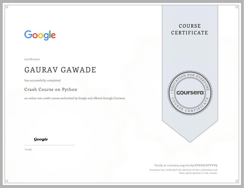 GAURAV GAWADE on LinkedIn: #coursera #python #datascience GAURAV GAWADE on LinkedIn: #coursera #python #datascience
