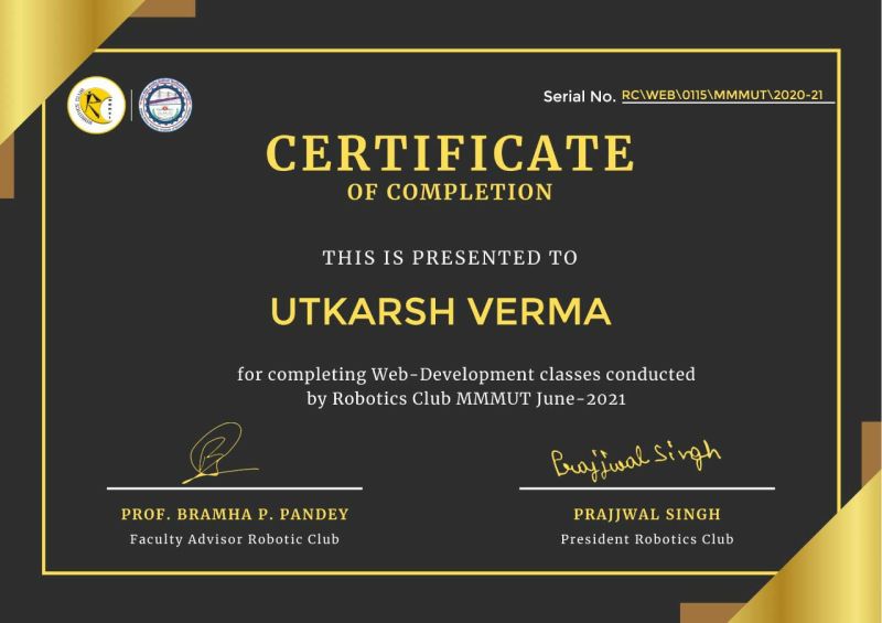 Utkarsh Verma (U V) on LinkedIn: I am sharing this certificate as a ... Utkarsh Verma (U V) on LinkedIn: I am sharing this certificate as a ...